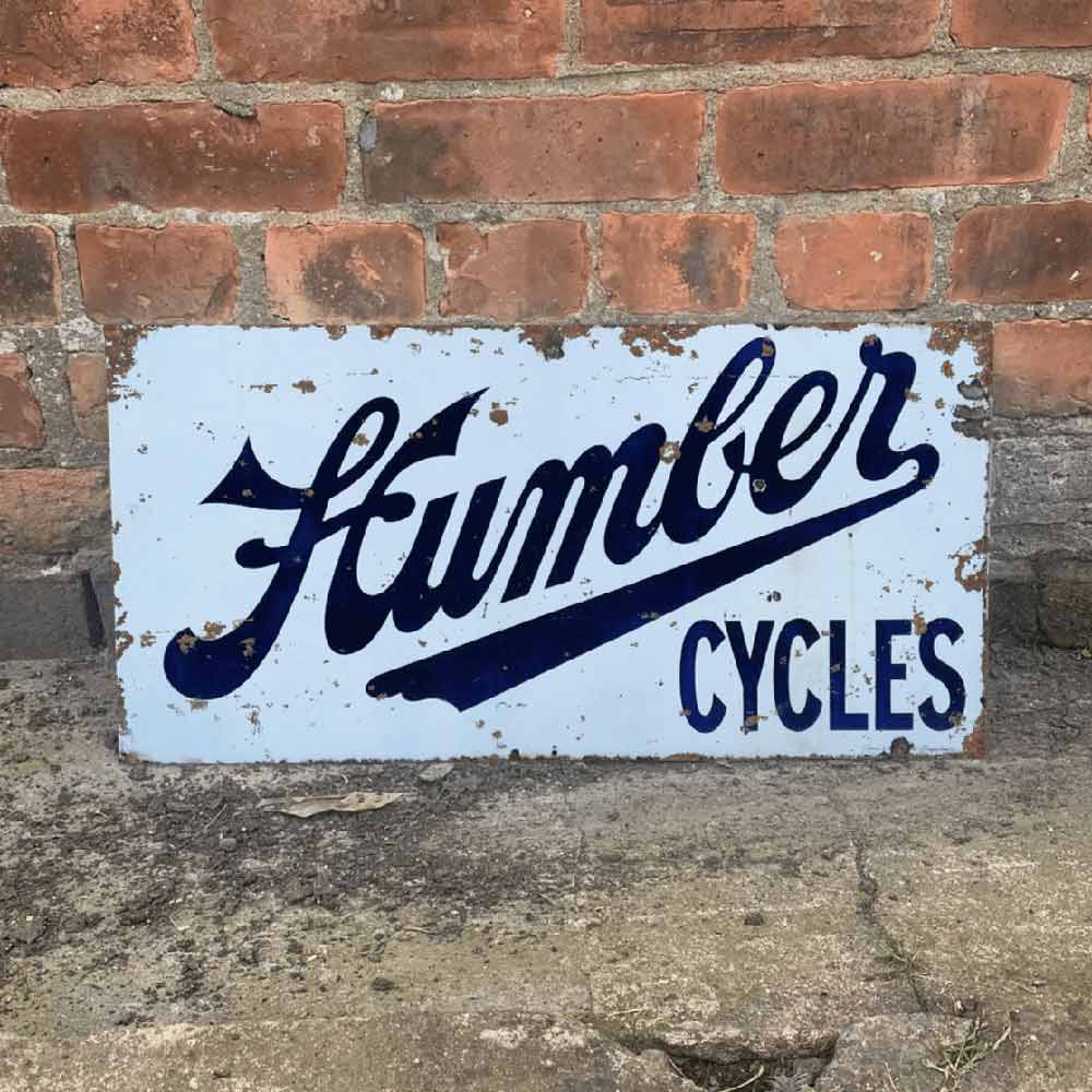 Metal Distressed Retro Design Humber Cycles Sign – Aspect Homeware