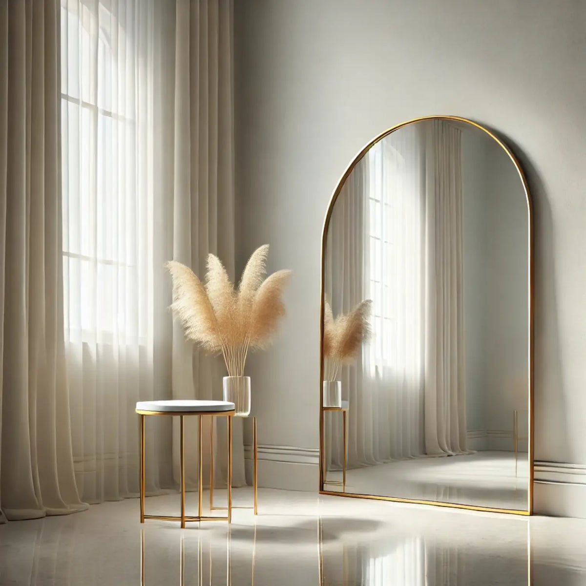 Akiko - Full Length Gold Metal Arched Mirror - 180cm x 90cm – Aspect ...