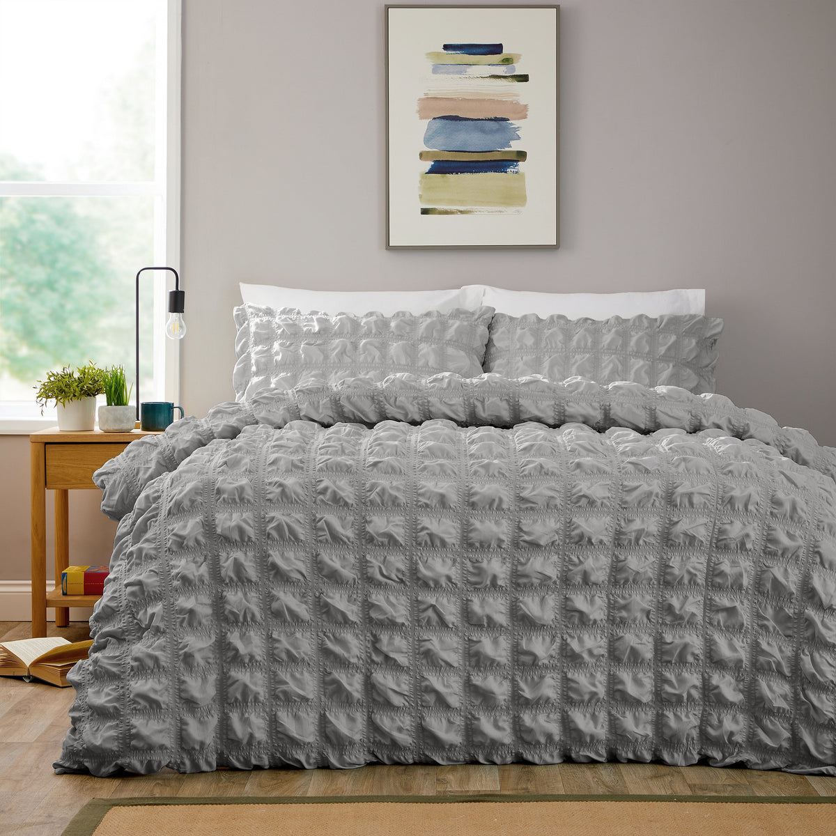Olivia Rocco Soho Grey Microfibre Duvet Cover & Pillowcase Set – Super ...