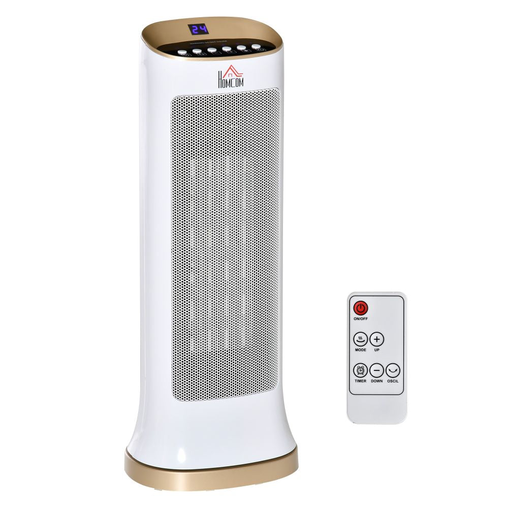 Digital Oscillating Ceramic Tower Heater with Remote Control - White ...