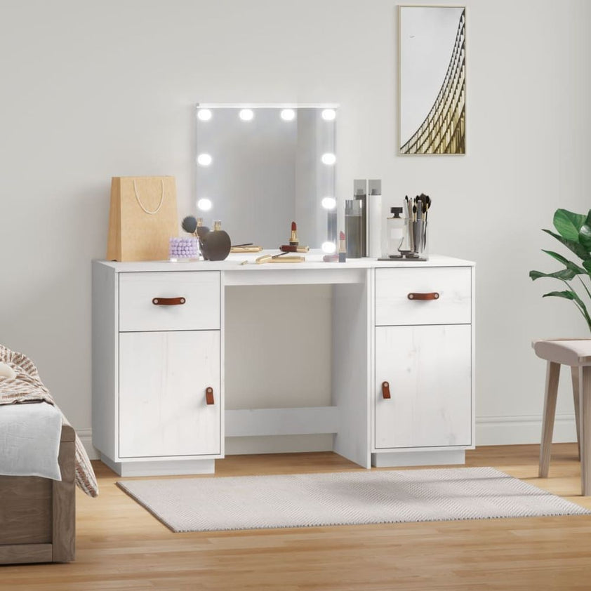 Dressing Table Set with LED Solid Wood Pine – Aspect Homeware